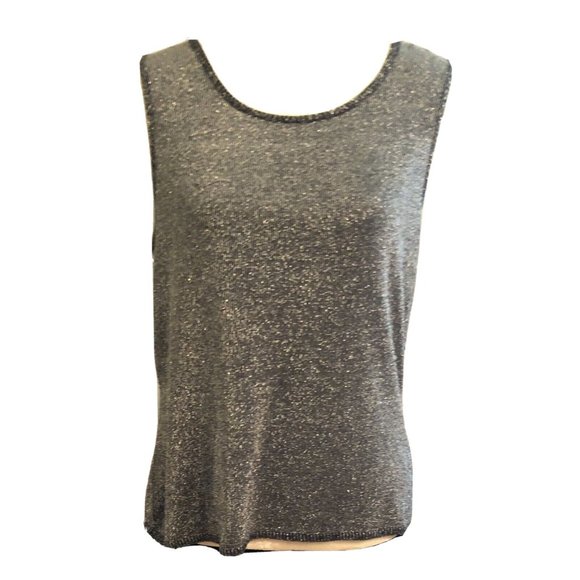 Notations | Tops | Club Sleeveless Tank Top Metallic Silver Black ...